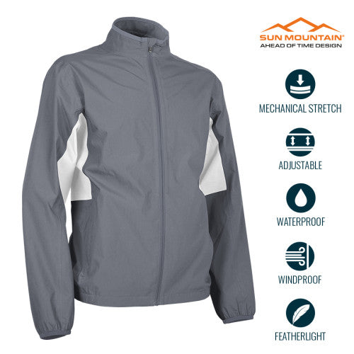 Sun Mountain Monsoon Jacket Cadet/White - EU Large/USA Medium – Open Golfer